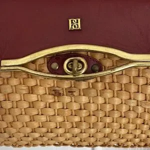 Borelli | Bags | Vintage Borelli 6s Straw And Leather Purse Used ...